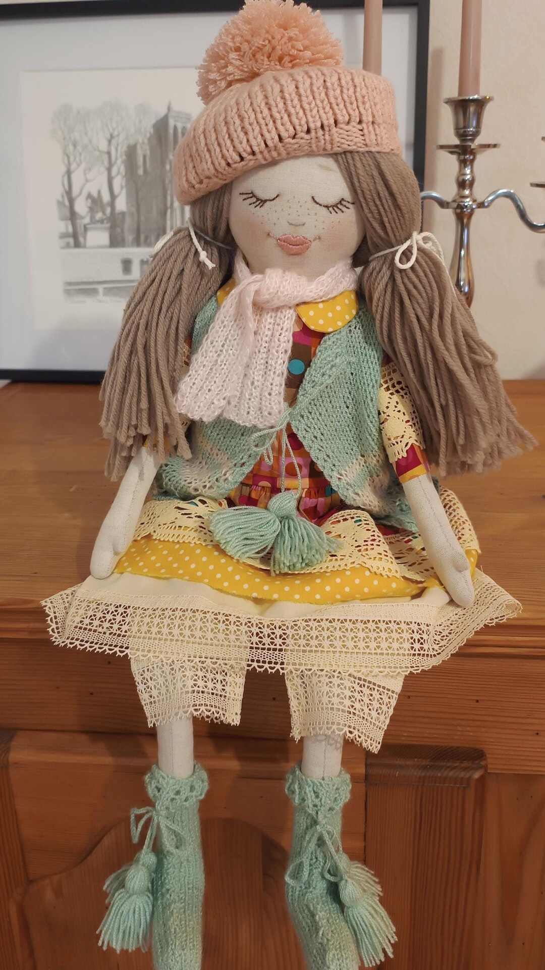 Handmade Cloth Doll, Collectible Fabric Doll, Provence Art Doll ...