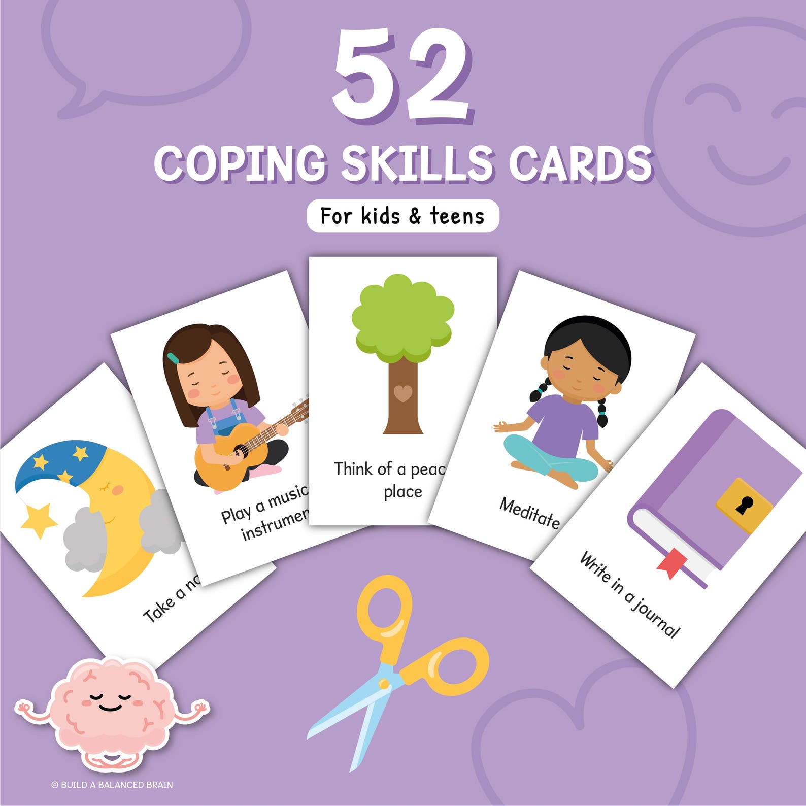 52 Coping Skills Cards, Emotional Regulation, Calm Corner, Zones of ...