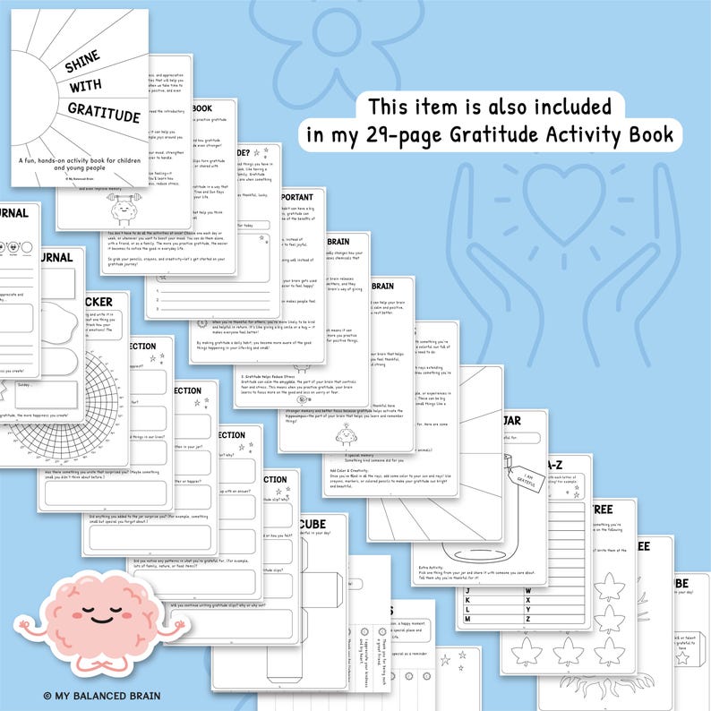 Gratitude Tree Coloring Craft Printable, Thankfulness Worksheet, I Am ...
