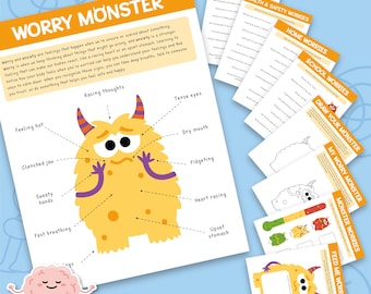 My Worry Monster Workbook, Kids Anxiety Coloring Book, Coping Skills ...