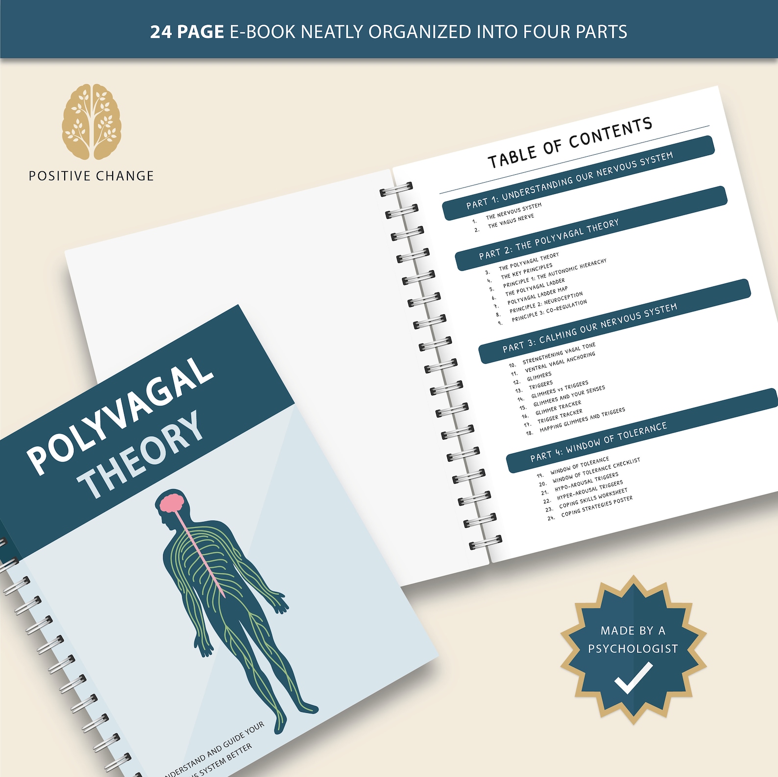 Nervous System Regulation Workbook, Polyvagal Theory Ladder, Vagus ...