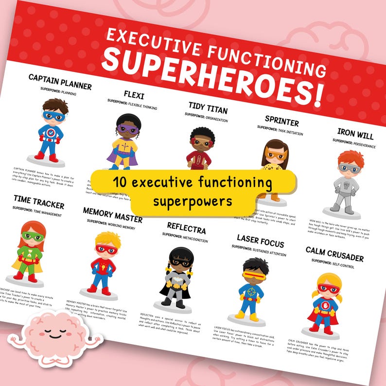 Executive Functioning Skills Cards, 200 Superhero Thinking Skills, ADHD ...