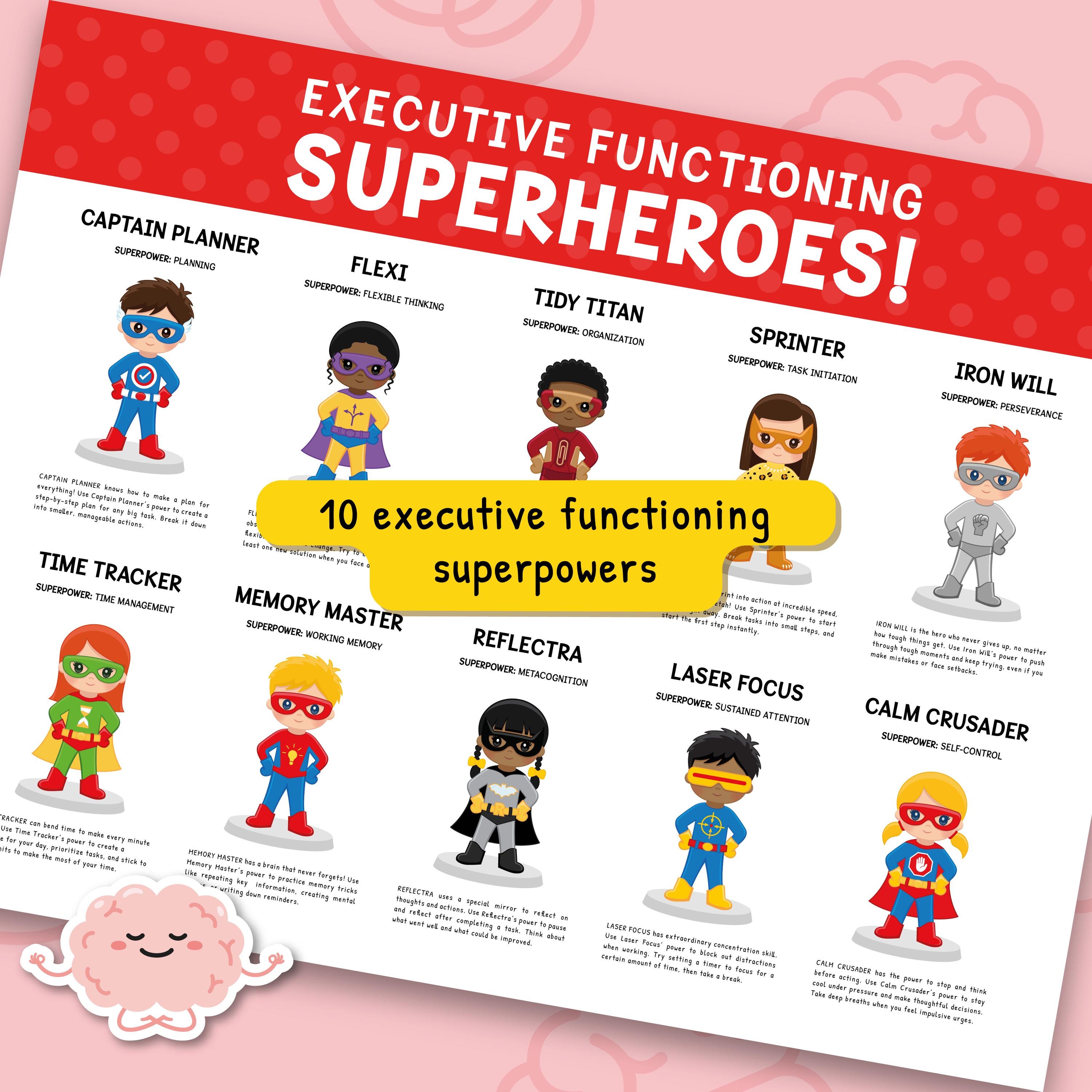 Executive Functioning Skills Cards, 200 Superhero Thinking Skills, ADHD ...
