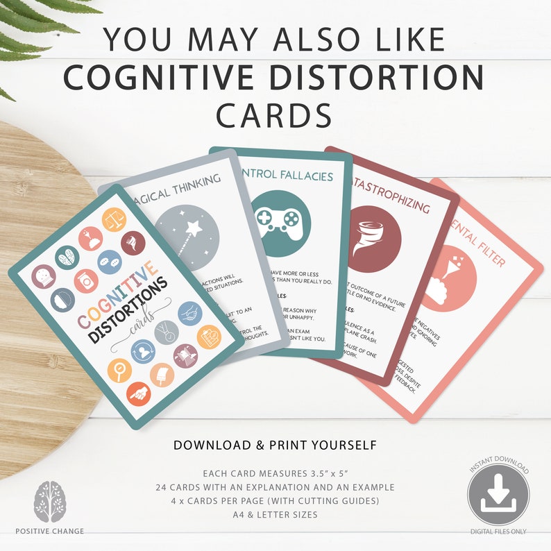 Cognitive Distortions Poster, Thinking Errors, Cognitive Biases ...