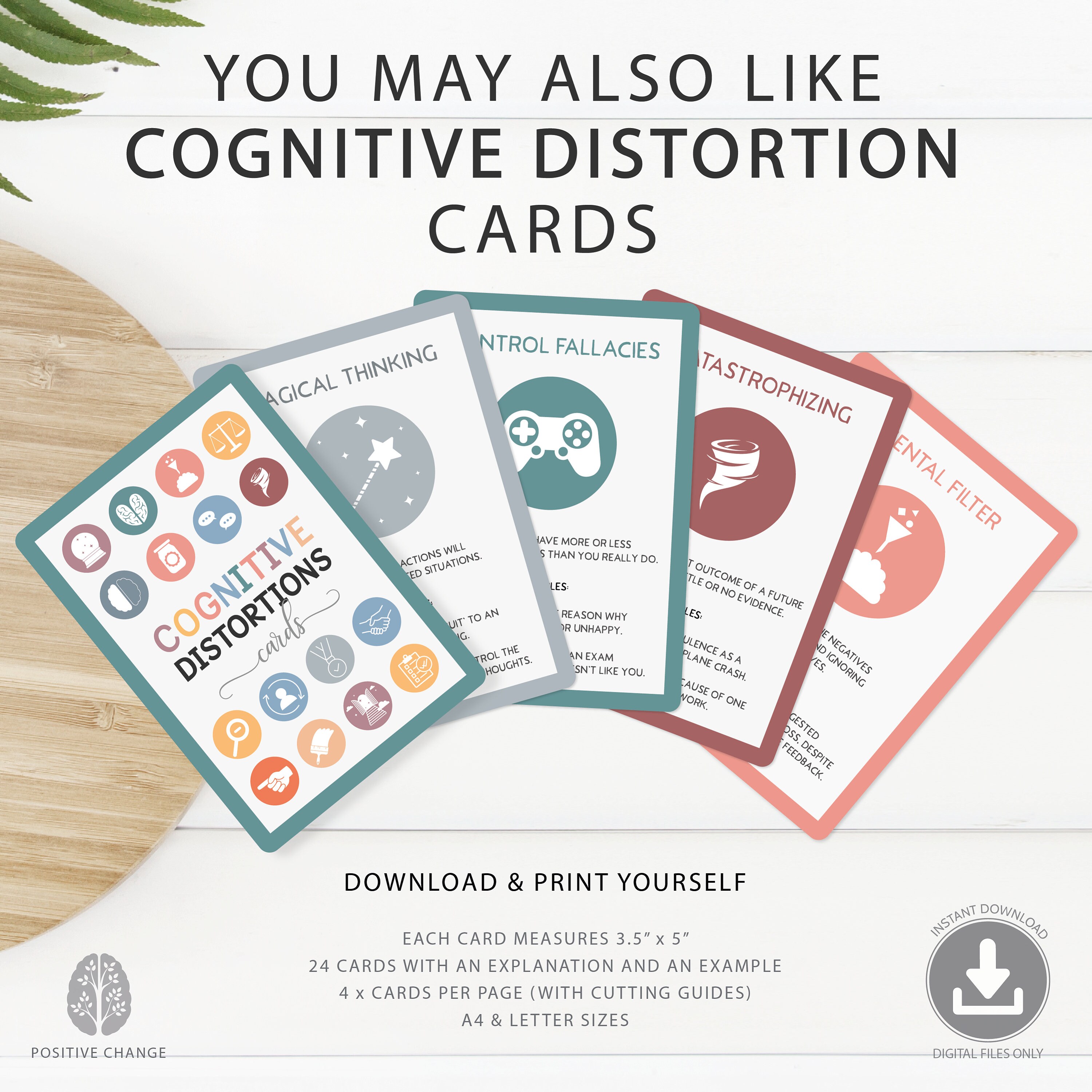 Cognitive Distortions Poster, Thinking Errors, Cognitive Biases ...