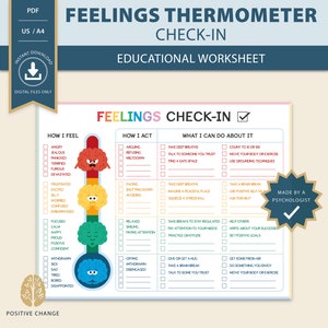 Feelings Printable Set for Kids, Coping Skills, Emotions Check-in ...