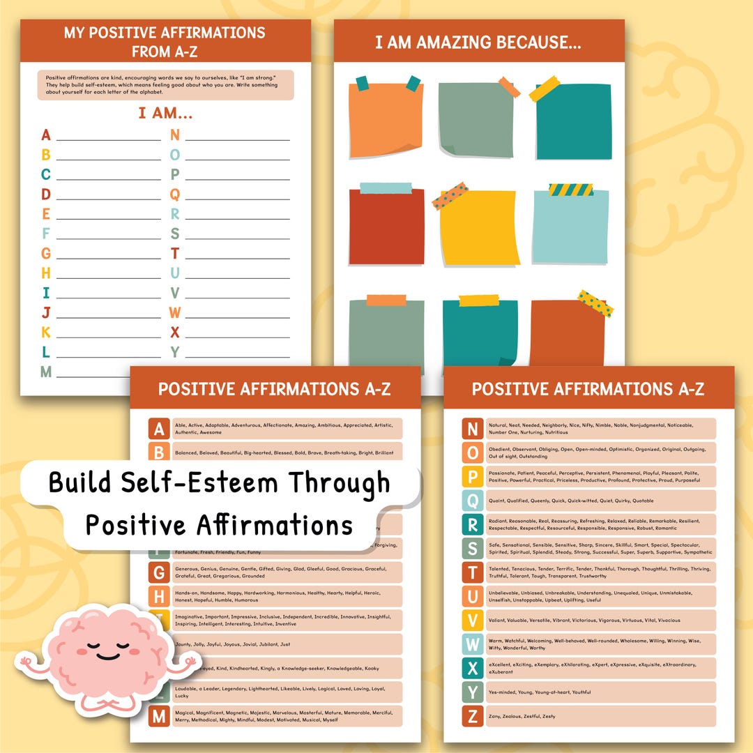 Self-esteem Worksheets, Positive Affirmations, Positive Self-talk ...
