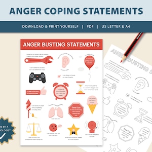 Anger Management 18 Printable Pages, Coping Skills Bundle, CBT ...