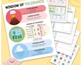 Window of Tolerance Cheat Sheet, Anxiety and Trauma Handout, Emotional ...