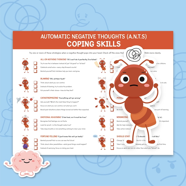 Ants Automatic Negative Thoughts Bundle, Kids Thinking Errors ...