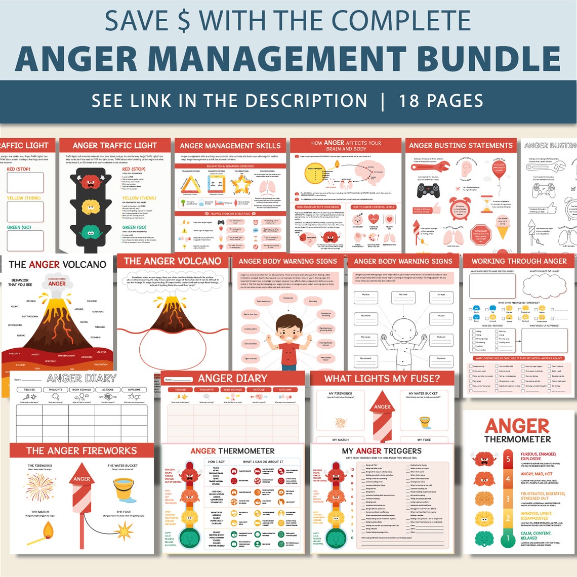 Anger Thermometer Scale, 5 Point Scale, Emotional Self Regulation ...