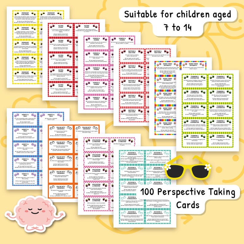 Perspective Taking Scenario Cards for Kids, 100 Social Skills Task ...