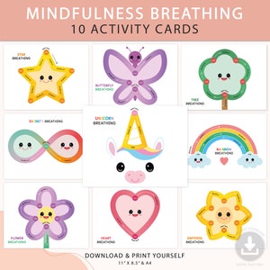 Mindfulness Breathing Activities for Kids, Finger Tracing Cards ...