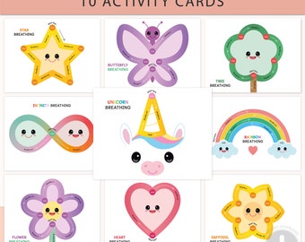 Halloween Breathing Exercises Flashcards for Kids Calming - Etsy