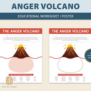 Anger Volcano Worksheet, Anger Fillable Worksheet, Emotional Self ...