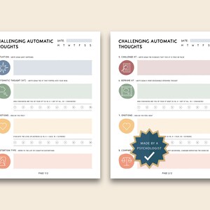 Challenge Automatic Negative Thoughts, Thinking Traps Worksheet ...