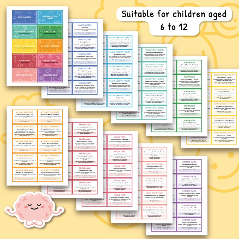 Social Skills Scenario Cards, 100 Social Emotional Learning Prompts ...