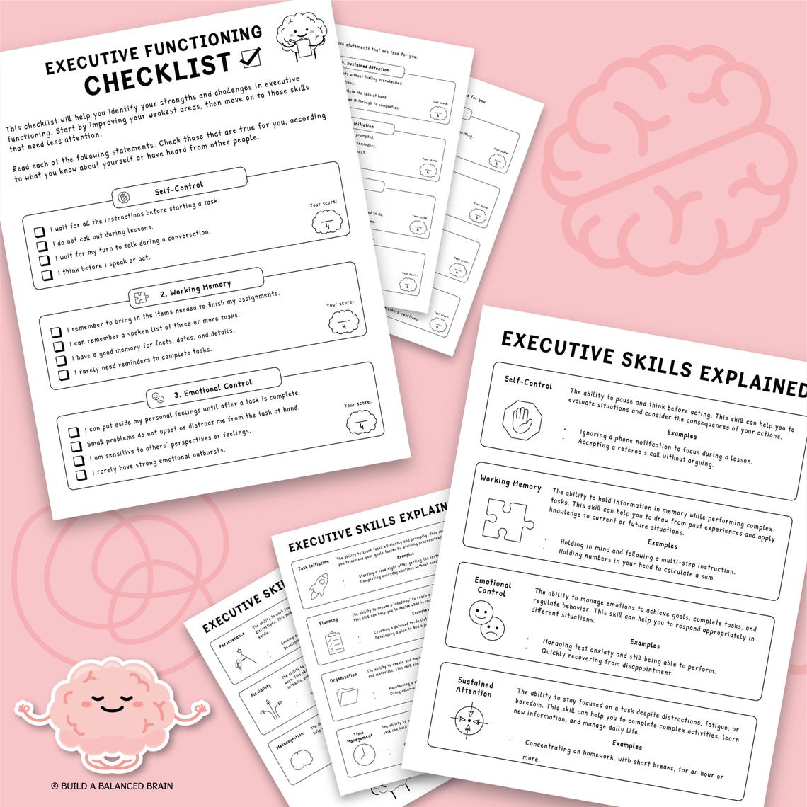 Executive Functioning Skills Cheat Sheet, Executive Function Checklist ...