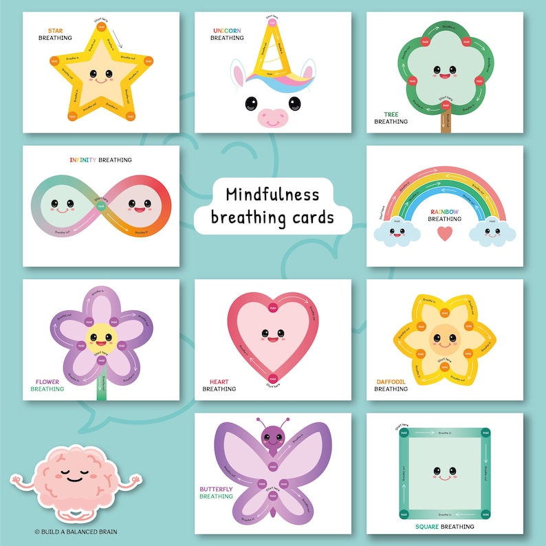 Mindfulness Breathing Activities for Kids, Finger Tracing Cards ...