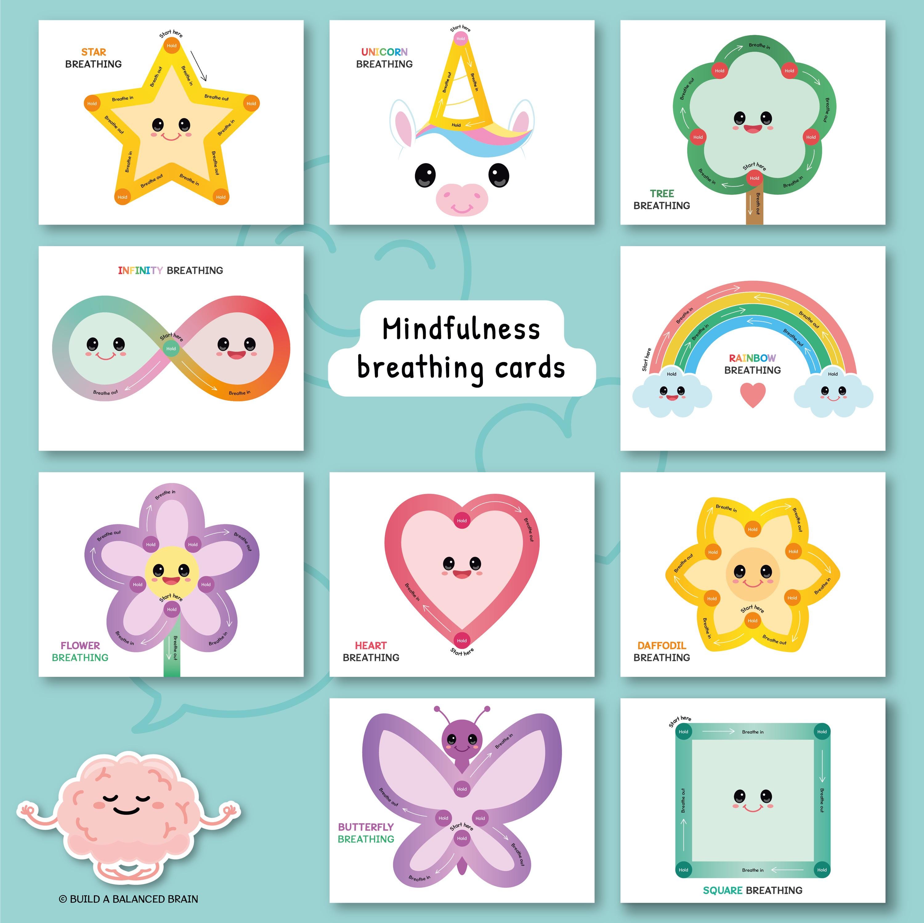 Mindfulness Breathing Activities for Kids, Finger Tracing Cards ...