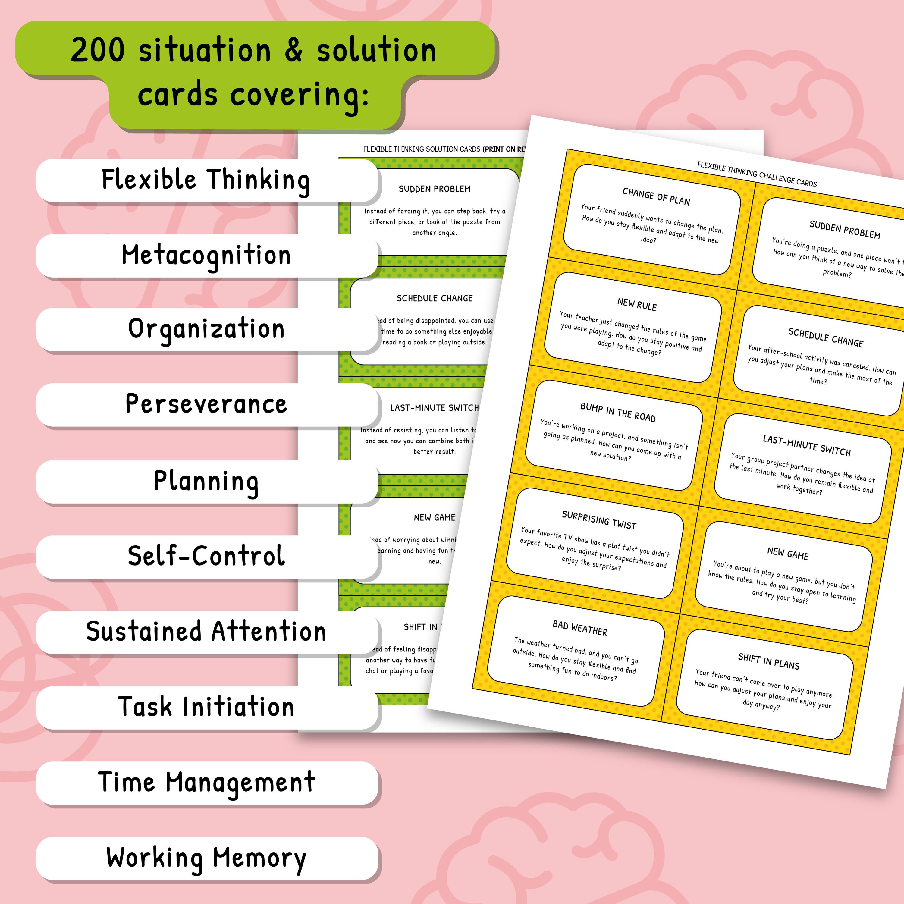 Executive Functioning Skills Cards, 200 Superhero Thinking Skills, ADHD ...