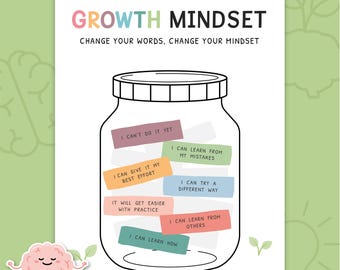 Growth Mindset Poster, Change Your Self-talk, Kids Affirmations ...