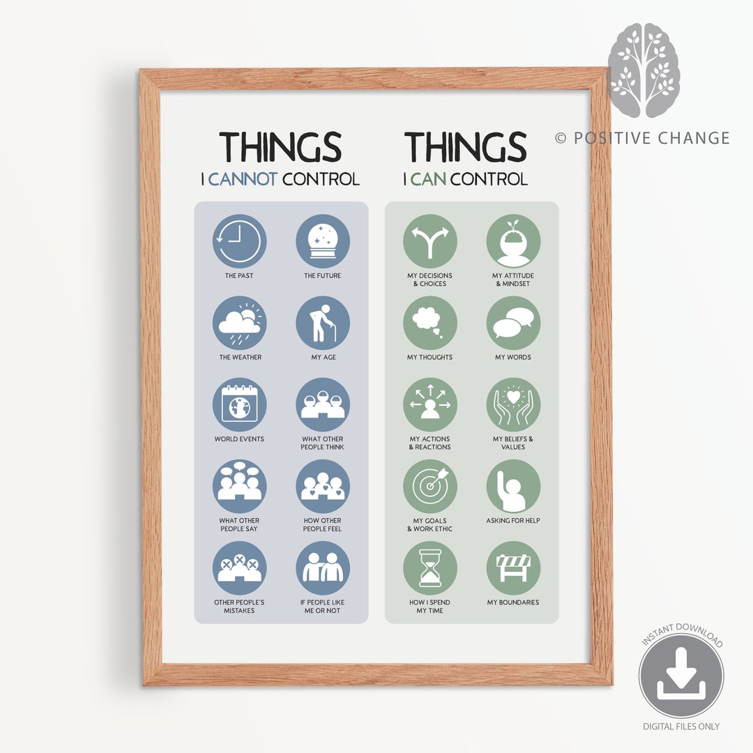 Things I Can Control Therapy Poster, Classroom Anxiety Poster, What I ...