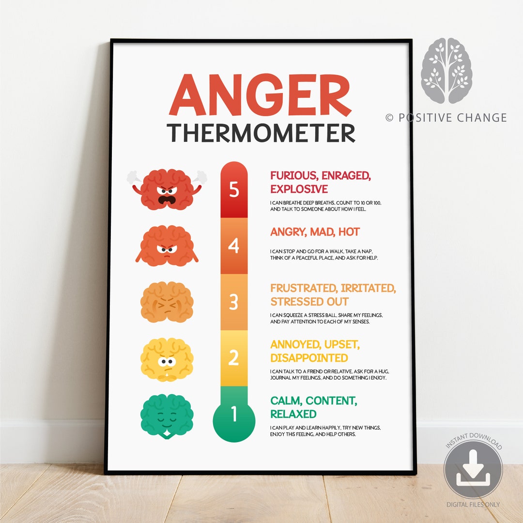 Anger Thermometer Scale, 5 Point Scale, Emotional Self Regulation ...