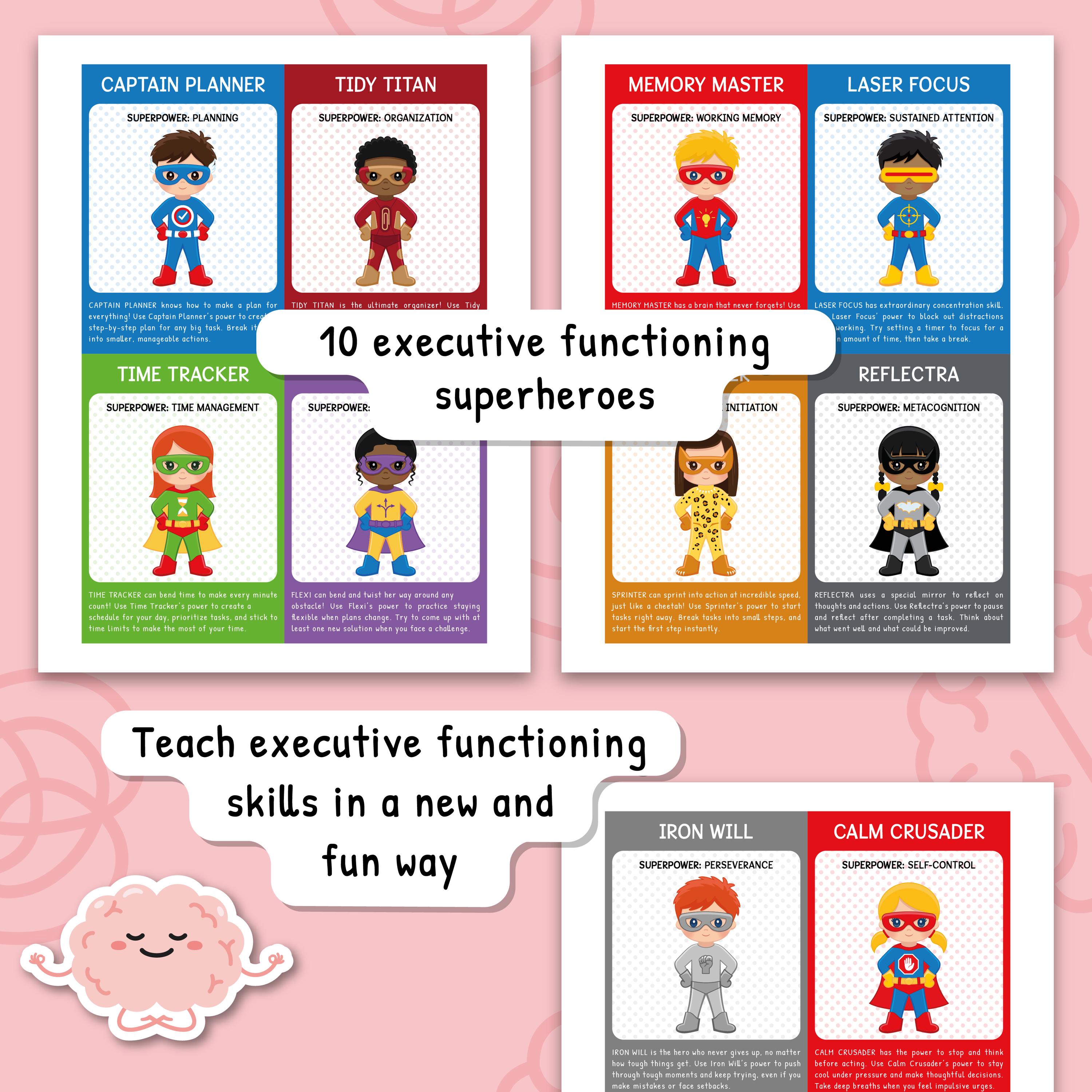 Executive Functioning Skills Cards, 200 Superhero Thinking Skills, ADHD ...