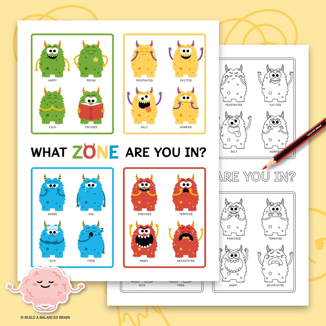 Monster Feelings, Inspired by Zones of Regulation, Social Emotional ...