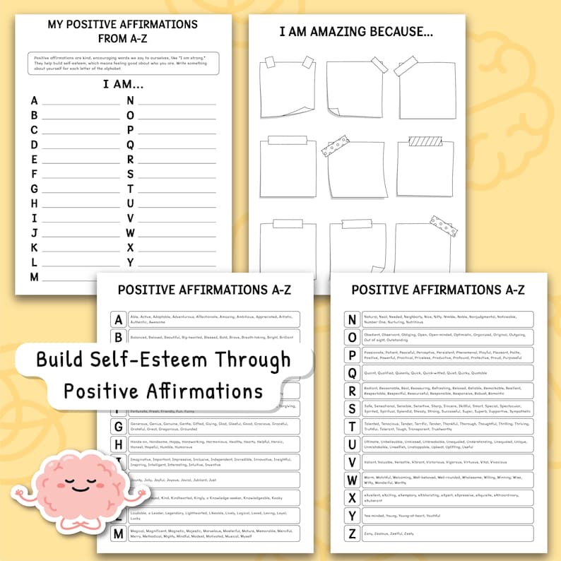 Self-esteem Worksheets, Positive Affirmations, Positive Self-talk ...