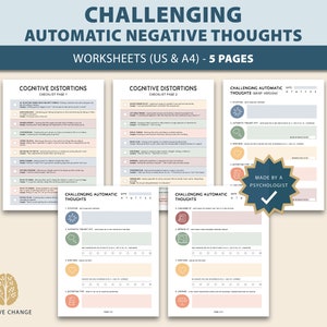 Challenge Automatic Negative Thoughts, Thinking Traps Worksheet ...