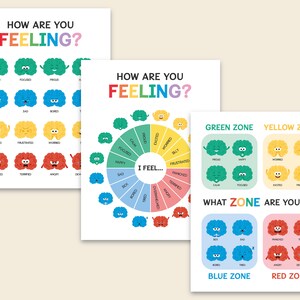 Feelings Printable Set for Kids, Coping Skills, Emotions Check-in ...