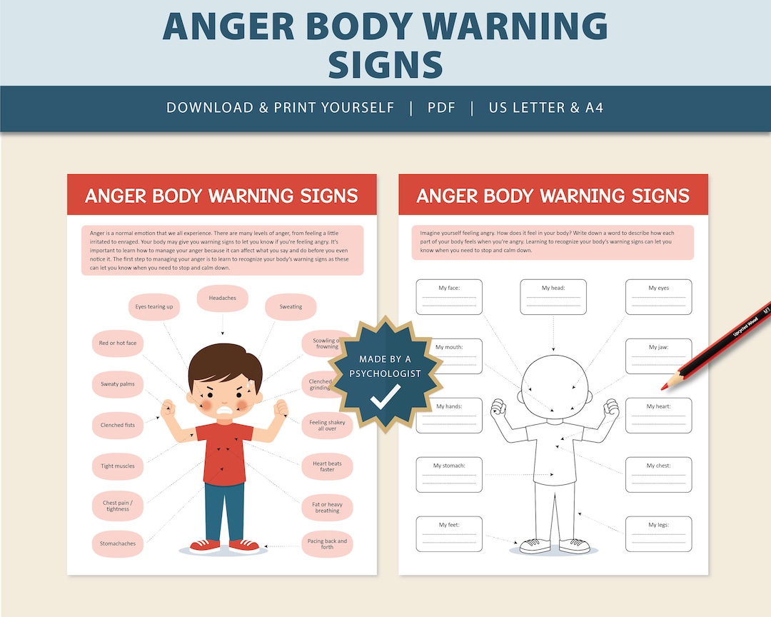 Anger Body Warning Signs, Anger Symptoms, Emotional Regulation, Anger ...