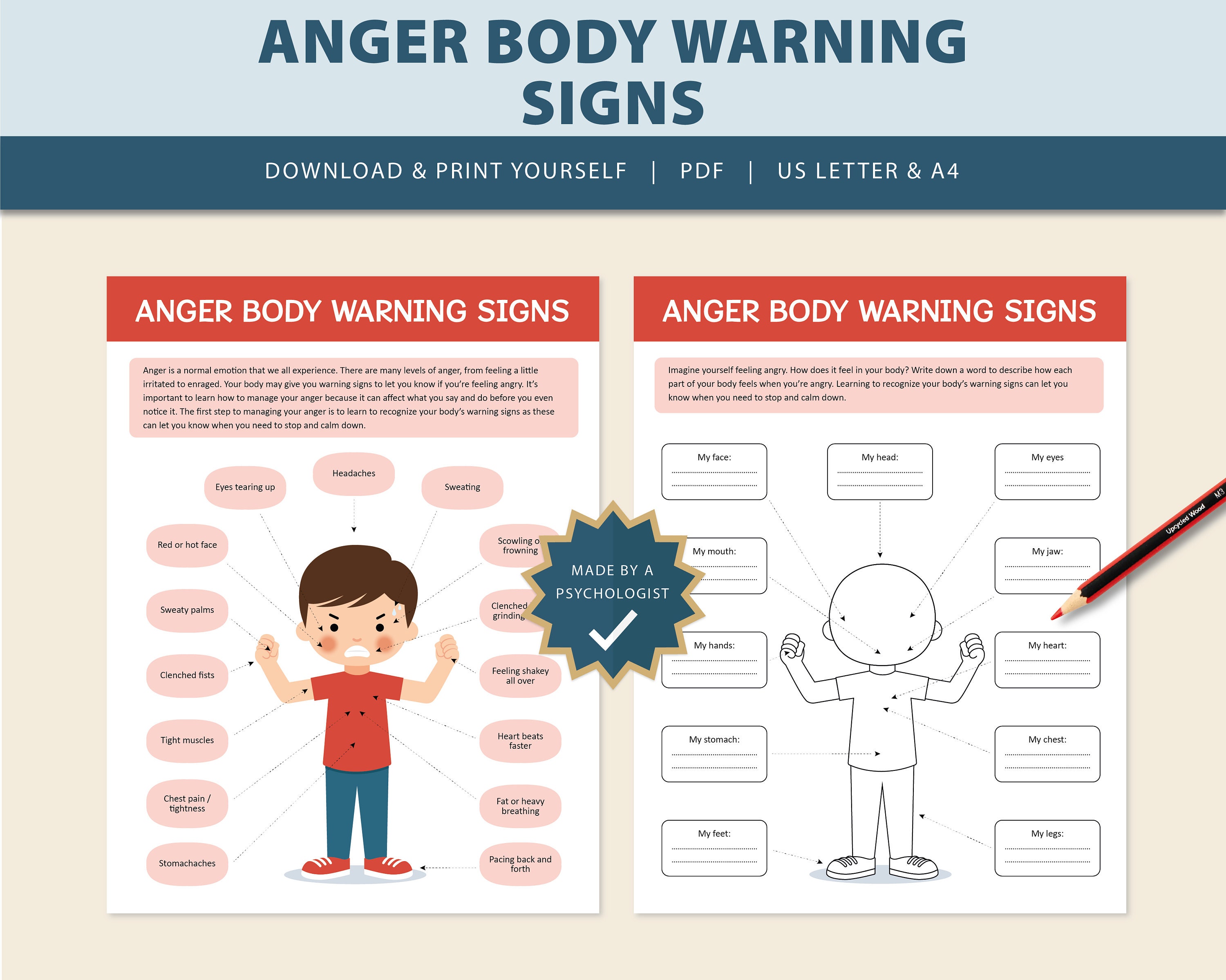 Anger Body Warning Signs, Anger Symptoms, Emotional Regulation, Anger ...