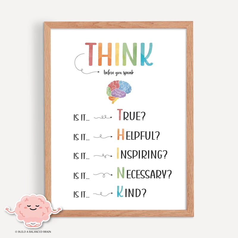 Think Before You Speak Poster - Etsy