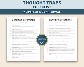 Thought Traps Checklist, 22 Cognitive Distortions, Thinking Traps ...