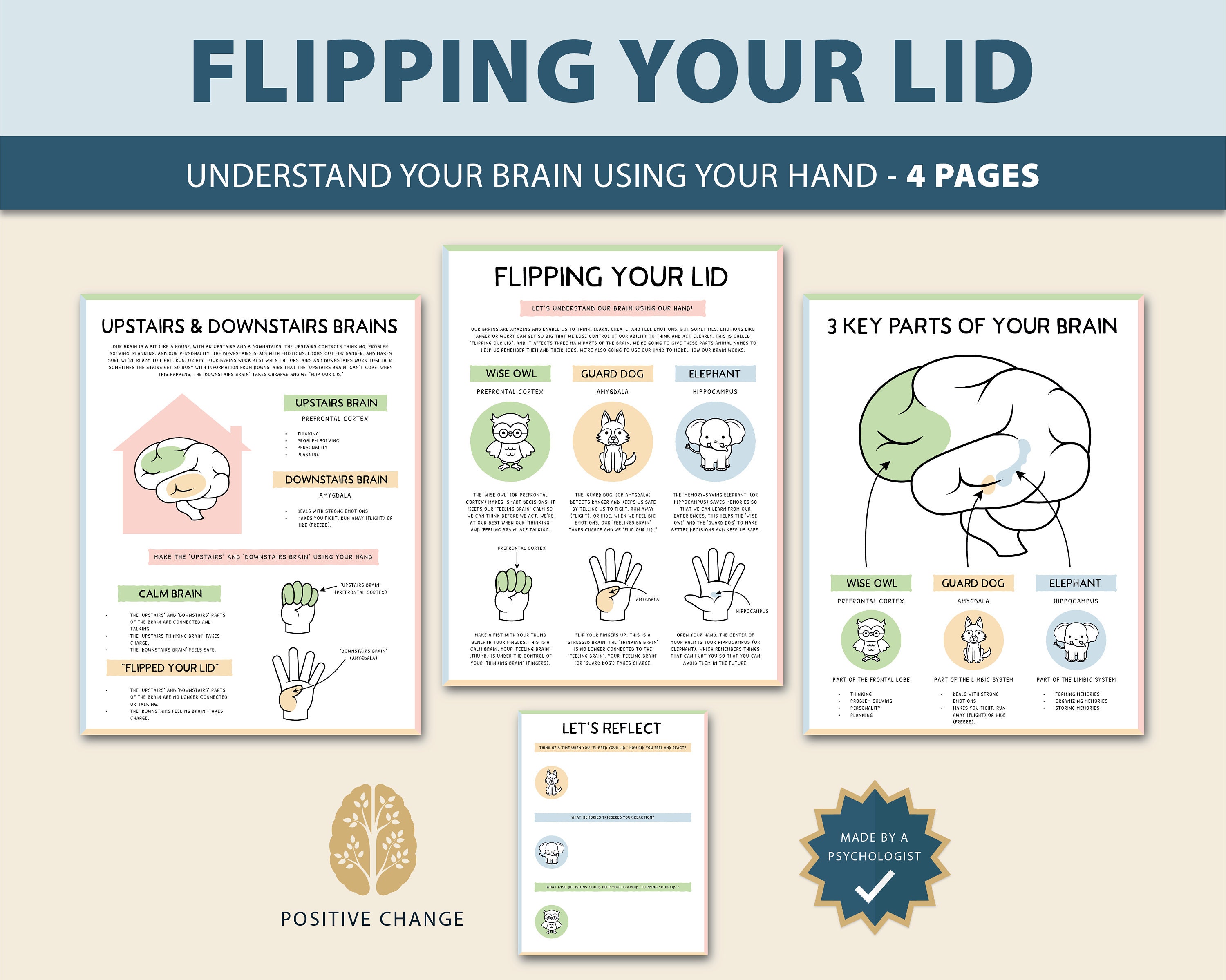 Flipping Your Lid, Emotional Regulation, Hand Model of the Brain ...