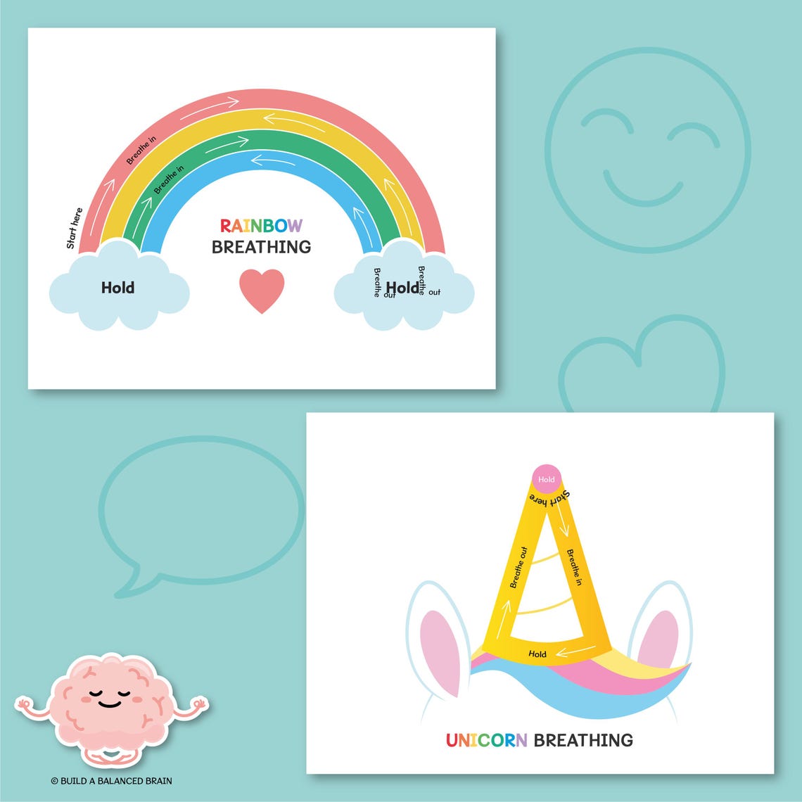 Mindfulness Breathing Exercises for Kids, Finger Tracing Cards, Calm ...