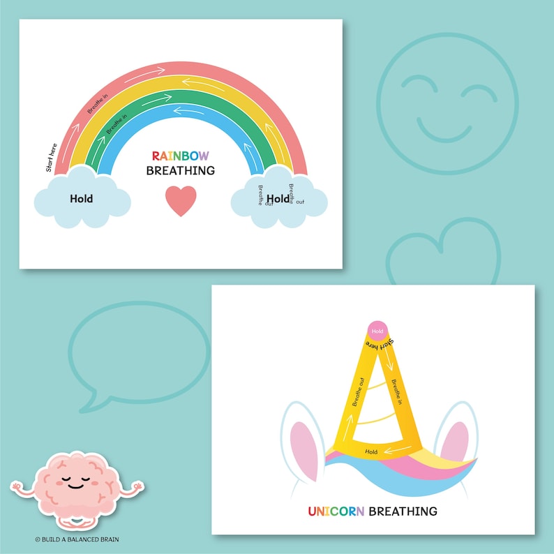 Mindfulness Breathing Exercises for Kids, Finger Tracing Cards, Calm ...
