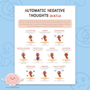 Ants Automatic Negative Thoughts, Thinking Traps Cards, Cognitive ...