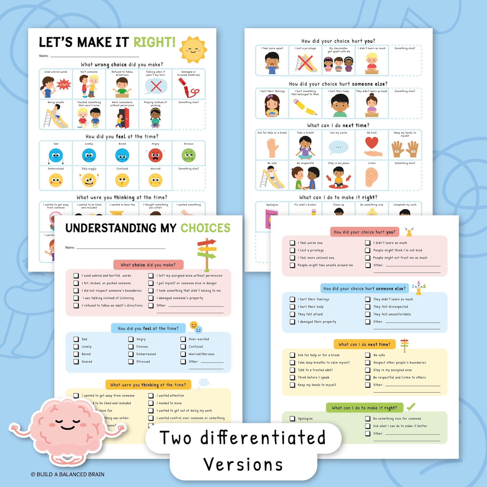 Restorative Practices Think Sheets, Behavior Reflection, Making Good ...