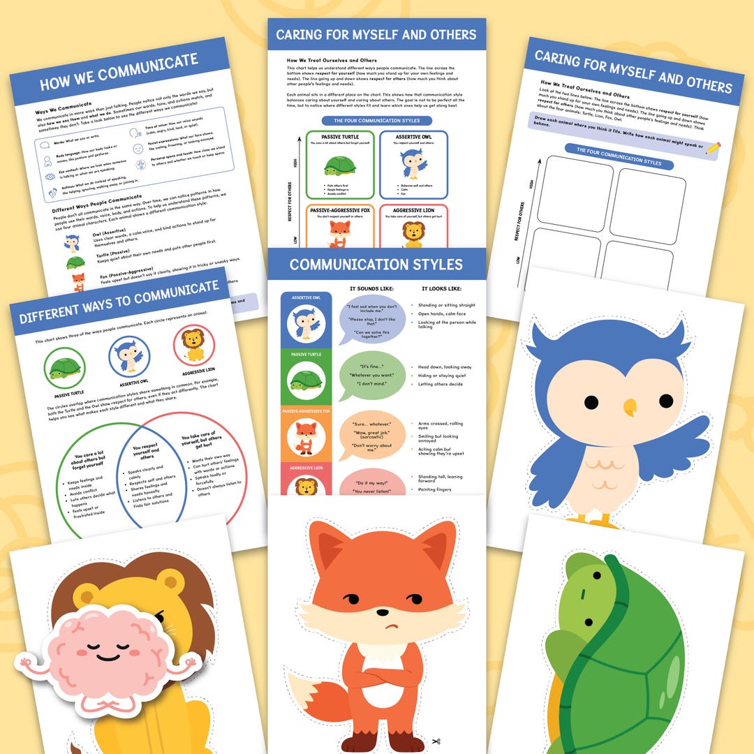 Communication Styles Worksheets (9 Pages), Assertive, Passive, Passive ...