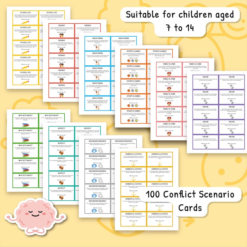 Social Skills Scenario Cards Bundle, 400+ Cards, Conversation Starters ...
