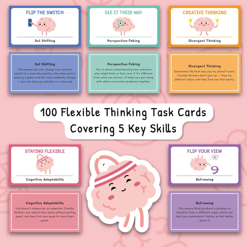 Flexible Thinking Skills Task Cards, Executive Functioning Skills ...