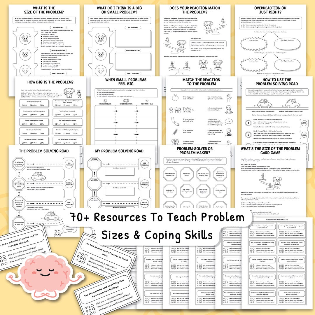 Size of the Problem Worksheets, How Big is My Problem, Social Skills ...
