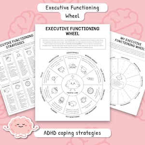 Executive Function Wheel for Kids, ADHD Cheat Sheet, Autism Coping ...