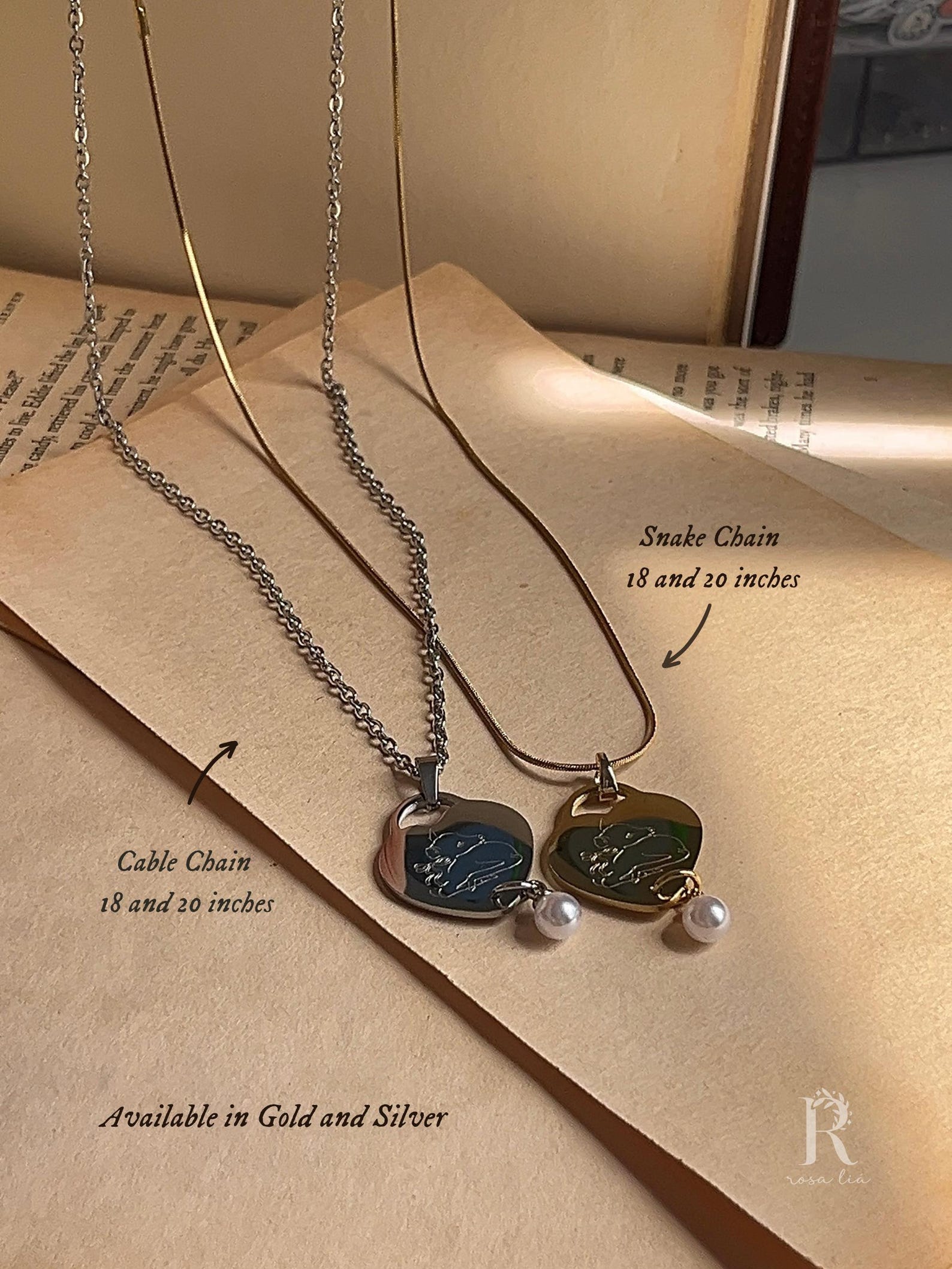 Charm | Heart Shaped With Pearl - Clairo Inspired Necklace - by Rosa ...