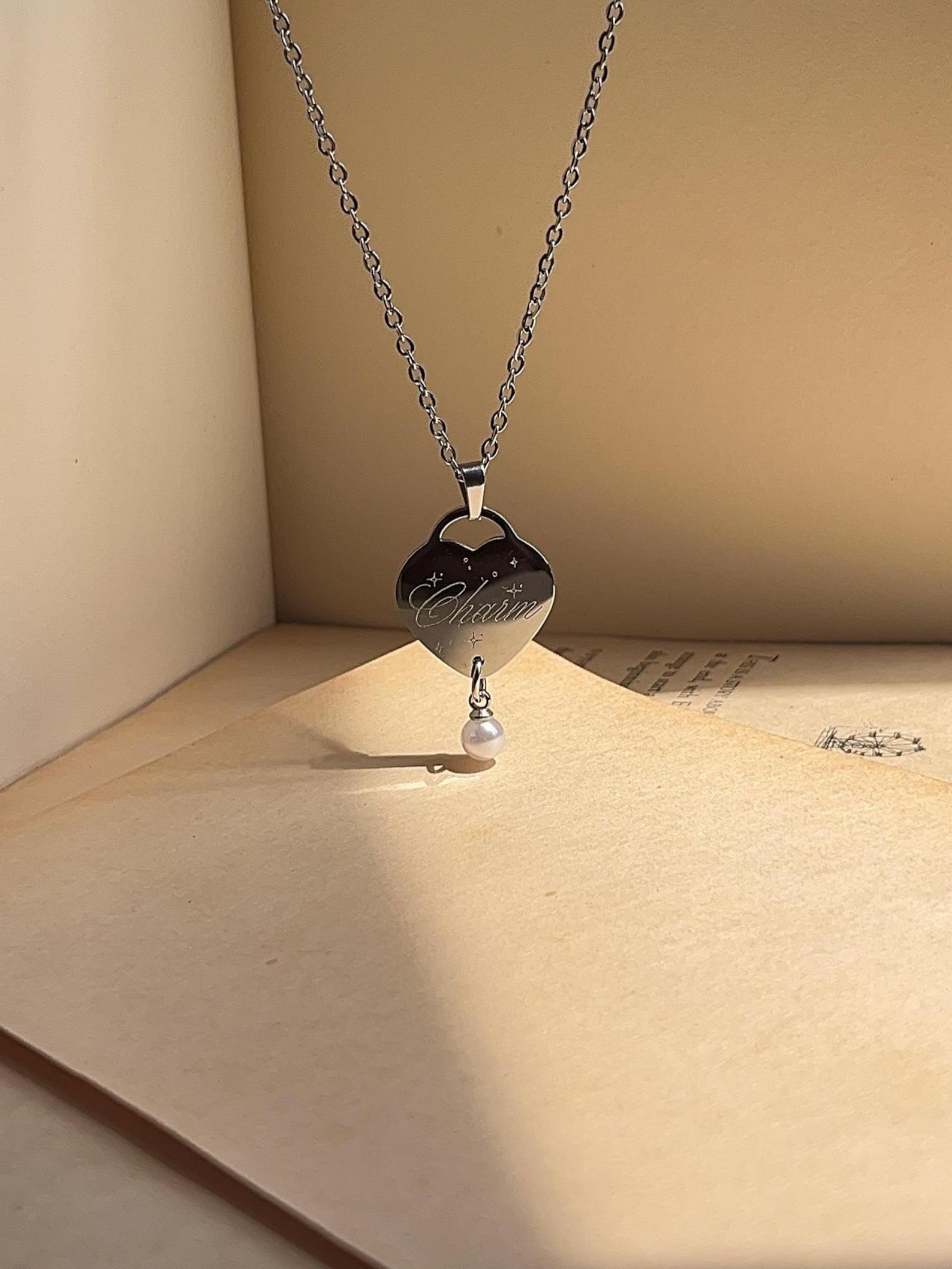 Charm | Heart Shaped With Pearl - Clairo Inspired Necklace - by Rosa ...