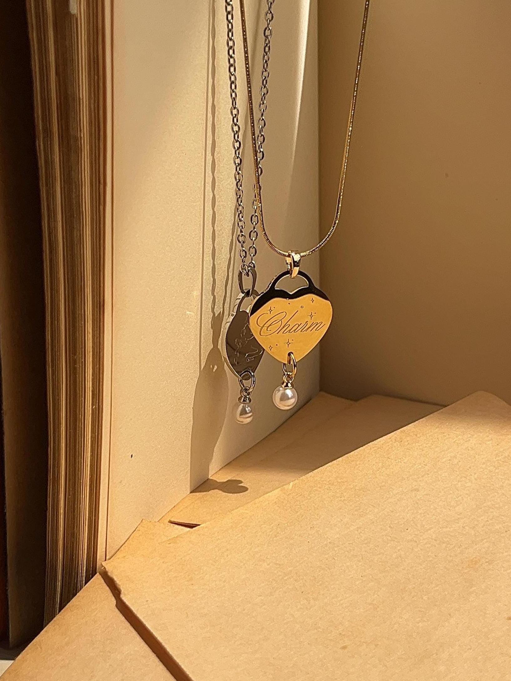Charm | Heart Shaped With Pearl - Clairo Inspired Necklace - by Rosa ...